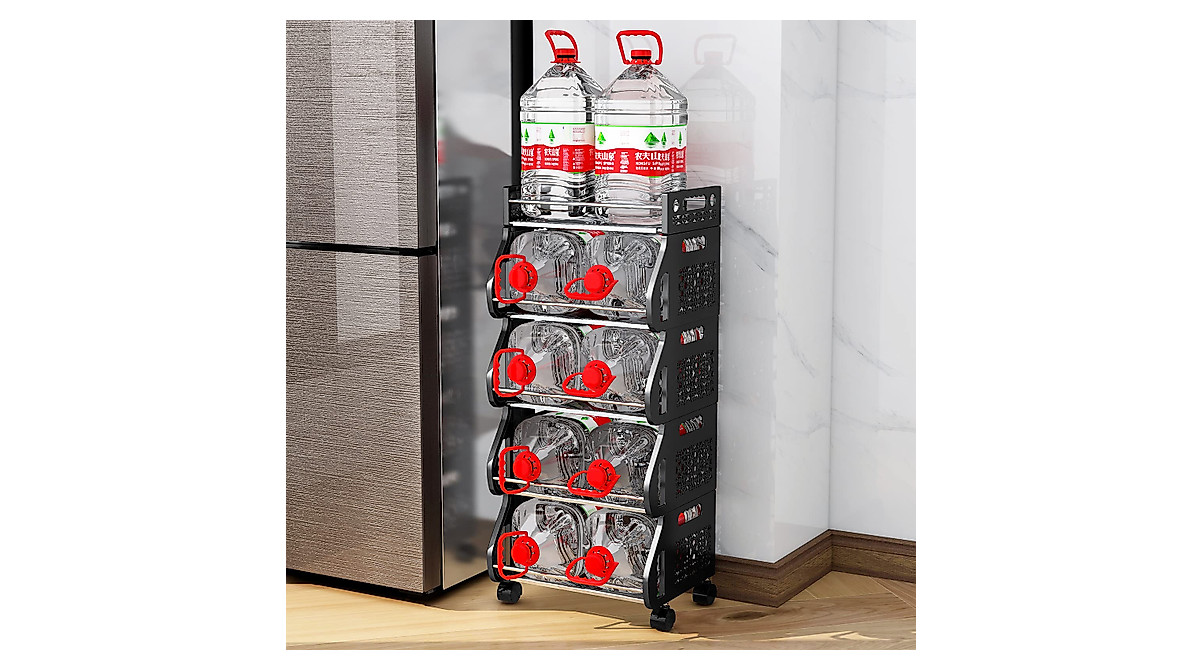 Baboies 5-Tier Stackable Rolling Storage Cart for Fruits & Veggies