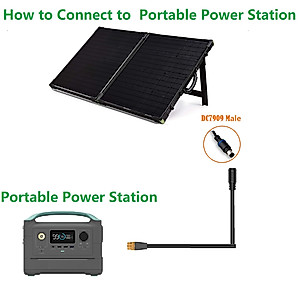 DC 8mm Female /DC7909 ToXT60 Female Connectors Adapter Connect Solar Panel for Lipo Battery Pack Compatible Portable Power Station River Delta and Solar Generator 1M/3Ft