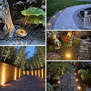 ABCCANOPY Solar Ground Lights 8 Pack, Waterproof Outdoor Solar Garden Lights, Landscape Lights for Pathway,Yard,Deck,Lawn,Patio,Walkway (Warm Light)