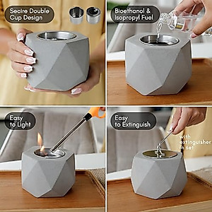 Indoor Fire Pit Tabletop Set with 4 Smores Sticks - Valentines Day Gifts - Smokeless Table Top Firepit - Smores Maker Tabletop Indoor Kit - Valentine's Couples Gift Ideas - Patio Portable Fireplace