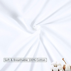 Eyelet Pillow Shams White Lace Ruffled Standard Shabby Chic Set of 2 Pillowcases Scalloped Farmhouse Country French Pretty Girls Cute Ruffle Embroidered 2 Pieces 20×26 Vintage Cotton 100%