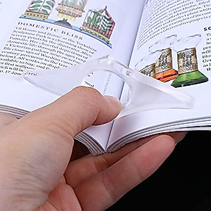 Transparent Thumb Bookmark -Clear Page Spreader,Acrylic Thumb Ring Page Holder,Thumb Thing Book Page Holder and Bookmark,Gift for Readers(L)