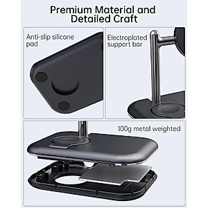 Charger Stand for Apple Watch, 2 in 1 Foldable Wireless Charging Station for Apple Watch Ultra/Ultra2/10/9/8/7/6/5/3/2/1/SE/SE2