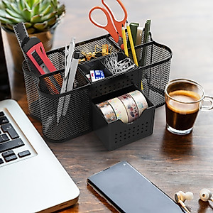 DecoBros Desk Supplies Organizer Caddy, Black