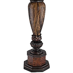 LAYSSA Traditional Table Lamp 28" Tall Warm Bronze Marble Alabaster Glass Shade for Bedroom Living Room Bedside Nightstand Office