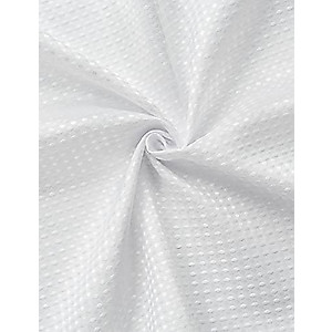 SUMGAR Waffle Weave Shower Curtain Modern White Fabric Hotel Luxury Elegant Polyester Textured Cloth Washable Shower Curtains Set with Hooks for Modern Farmhouse Bathroom 72"x72"