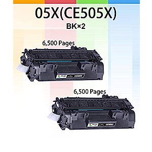 (2 Pack) GTS Compatible for Toner Cartridge HP 05X 505X CE505X (Black) for Laserjet P2055dn P2055 P2055D P2055X Pro 400 Pro 400 M401n M401dne M401dw MFP M425dn Printer
