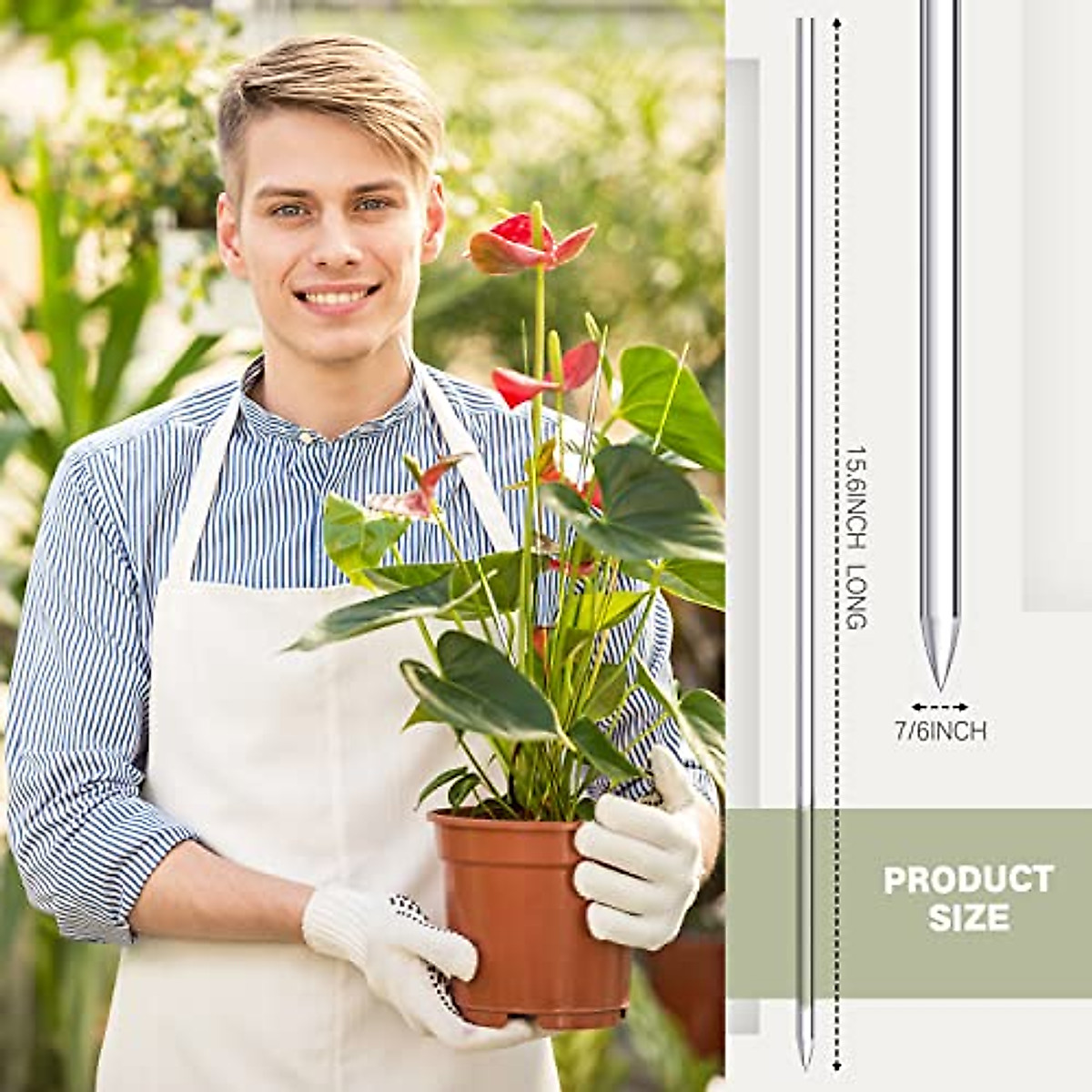 30 Pcs 15.6 Inch Acrylic Plant Stakes Garden Stakes Clear Orchid Stakes Clear Plant Sticks Potted Plant Support Stakes for Supporting Vines Grow Upright