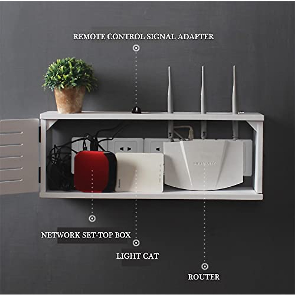 Solid Wood Network Set-Top Box, Wall Mounted Wooden Wireless Wifi ...