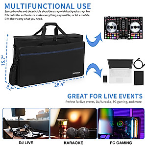 AKOZLIN Padded DJ Mixer Gig Bag Controller Travel Shoulder Bag Fits for Pioneer RX/NI Traktor Kontrol S8/DDJ SX SX2 SX3/DDJ 800/DDJ FLX6/DDJ1000 1000SRT/MC7000