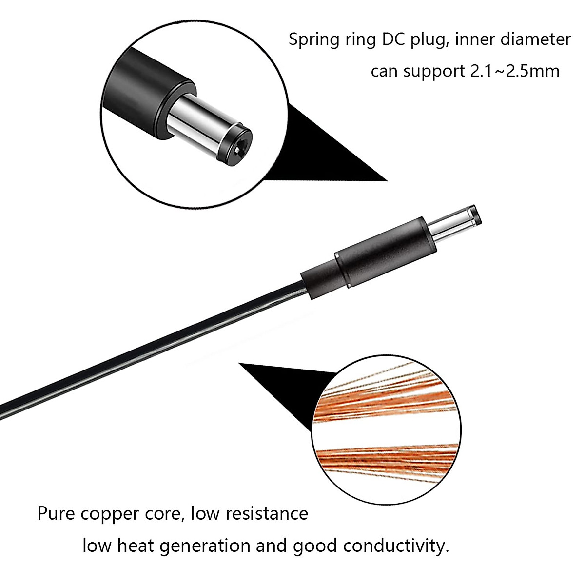 26V 1A Extra Long 6.6FT FEIYIU Power Supply Charger Cable (Input AC 100V-240V, Output DC 26 Volt 1 Amp 26 Watt) Adapter Transformer Converter DC 5.5mm x 2.1mm / 5.5mm x 2.5mm