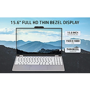 Lapbook 15.6" S15 Full HD Windows 11 Pro Laptop - 12GB RAM, 256GB Storage, Quad Core J4125 CPU, Fingerprint Reader, Backlit Keyboard, Thin Bezel, Num-Pad, Detachable Webcam, Dual-Band WiFi