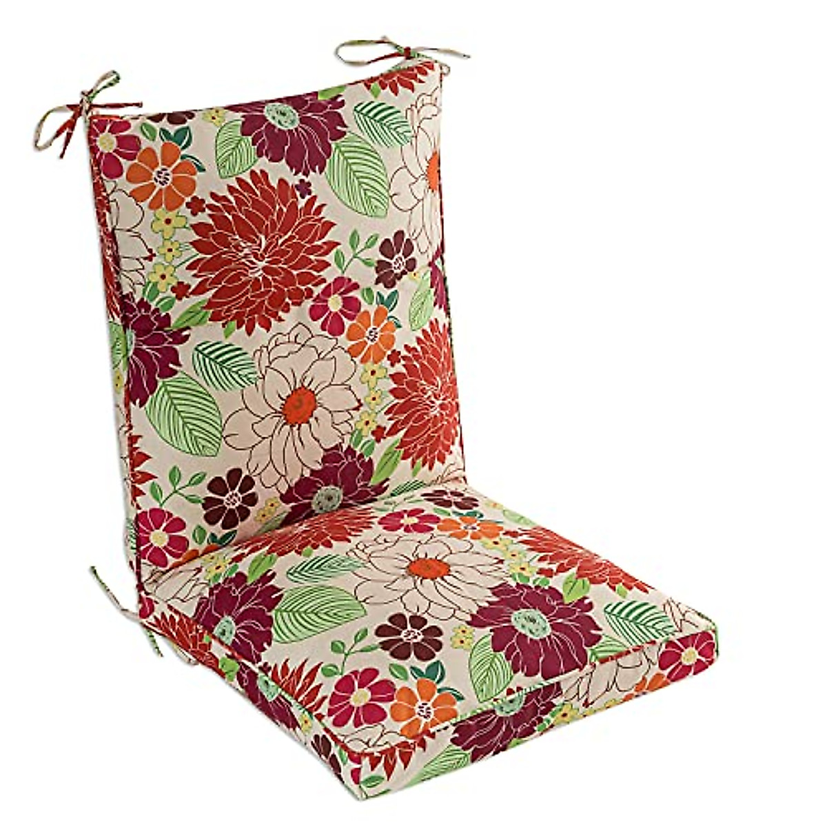 Makimoo Set of 4 Outdoor Dining Chair Cushions, Comfort Patio Seating Cushions, 44 x21x4.5 inch, Single Welt and Zipper, Blooming Fiesta