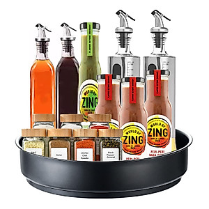 Lazy Susan Organizer, SIMCAS Non-Skid Stainless Spice Rack, Lazy Susan Turntable for Cabinet, Spice Organizer for Kitchen Refrigerator and Countertop, Cabinet Organizer for Vanity & Bathroom, 12 inch