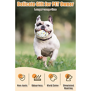 Moonorange Upgrade Bone Dog Balls Tough Dog Toys for Aggressive Chewers, Indestructible Chew Bone Toy Tennis Balls for Large Breed (White)