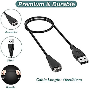 Kissmart Charger for Fitbit Charge HR, Replacement Charging Cable Cord for Fitbit Charge HR (30cm/1ft)
