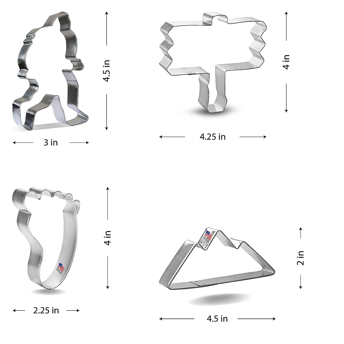 Bigfoot Cookie Cutter Set, Bigfoot, Wooden Sign, Mountains, Foot, Foose, USA 4 Piece