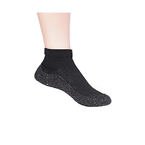 WHITIN Yoga Socks Slippers for Women Men Size 9 Gym Barefoot Minimalist Pilates Pregnant with Grips Grippers Sticky Bottom Barre Mesh Water Pool Beach Tennis Black
