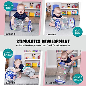 Hoovy Infant Crawling Toys | Toys for Crawling Babies | Crawling Toys for Babies 6-12 Months | Beginner Crawl Along Baby Roller | Drop Maze Tummy Time Activity Center | Early Development Jumbo Roller