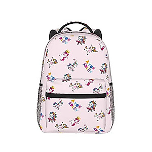 hgxim Pink School Backpack Pattern Lightweight Leisure Bag 3d Printing Large Capacity Pattern Leisure Bag Travel