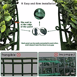 Bybeton Artificial Green Wall Decor,10"x 10"(6pc) UV-Anti Boxwood Hedge Topiary Wall Panels for Indoor Outdoor Privacy Protected and Garden,Balcony,Privacy Fence Screen décor
