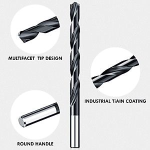 MACXCOIP TiAIN Coating Cobalt Drill Bit Set, Multifacet Tip 29Pcs M35 Jobber Drill Bit Kit for Hardened Metal, Stainless Steel, Cast Iron and Soft Materials, with Metal Index Storage Box, 1/16"-1/2"