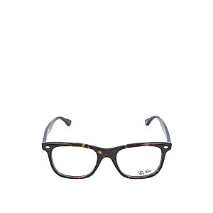 Ray-Ban RX5248 Rectangular Prescription Eyeglass Frames, Dark Havana/Demo Lens, 51 mm