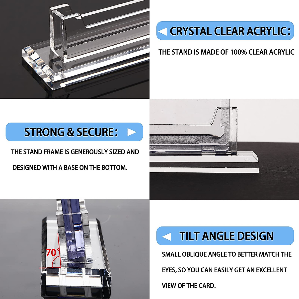 4 Pack Magnetic Card Holder Base Trading Card Stand Protector Card Sleeves Protector Case Base for Trade Card Holder Case Standard Cards, Baseball Card Display (Fits 130PT Magnetic Card Holder)