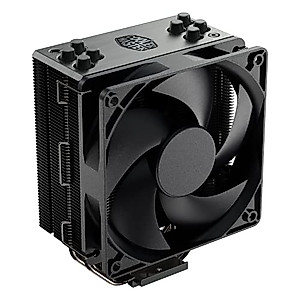 Cooler Master Hyper 212 Black CPU Air Cooler with Silencio Fan, Gun-Metal Fins, and Copper Heat Pipes - For AMD Ryzen and Intel LGA CPUs