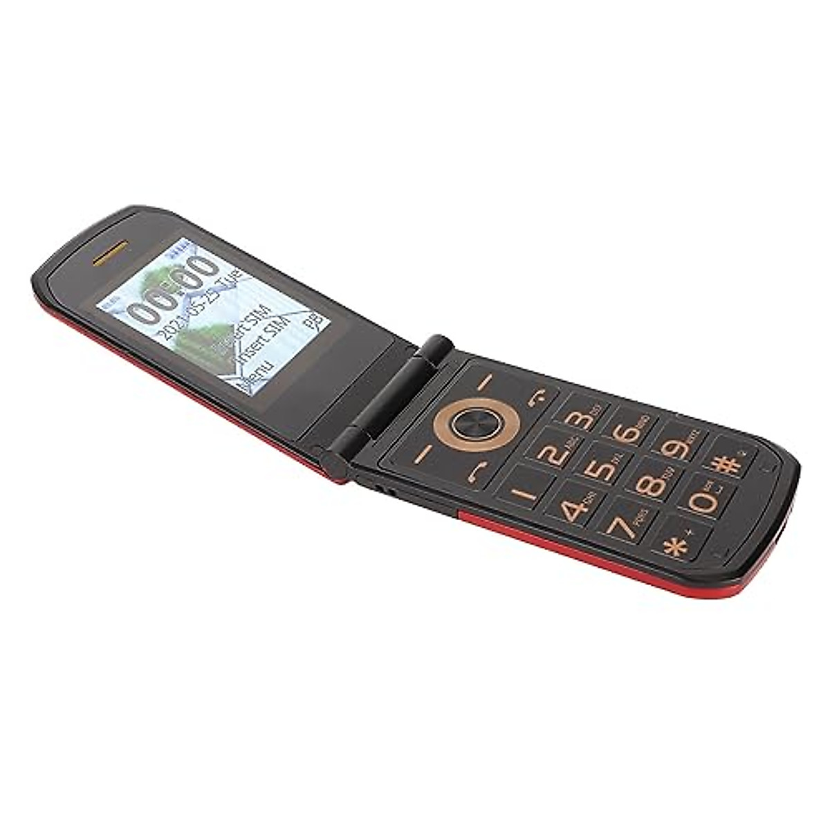 Senior Cell Phone, Flip Design, Dual Screens, Big Buttons, Clear Sound, SOS with GPS, 4G Unlocked (Red)