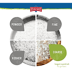 Redmond Real Sea Salt - Natural Unrefined Gluten Free, Coarse Salt with Coarse Grinder (Original Bundle)