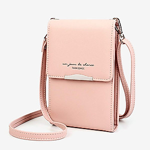 Valentoria Womens Crossbody Shoulder Bag Tassel Cell Phone Purse Card Slot Wallet Handbag (Y-Pink)