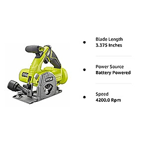 RYOBI 18-Volt Cordless 3-3/8 in. Multi-Material Plunge Saw (Tool Only) P555 (Bulk Packaged)
