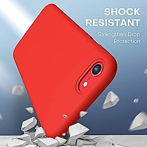 CellEver Ultra Durable Silicone Case for iPhone SE 2022/2020 iPhone 7/8 Military Grade Drop Protection [3 Layers] [Slim Fit] Lightweight Shockproof Cover, Soft Microfiber Lining 4.7 Inch, Fire Red