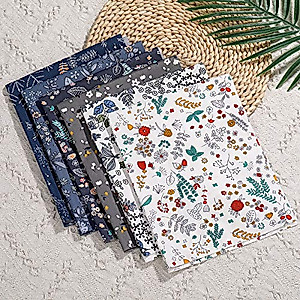 SUPVOX 6pcs Floral Cotton Quilting Fabric Patchwork DIY Flower Pattern Fabric Quilt Squares for DIY Craft Sewing Quilting Scrapbooking