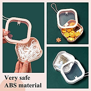 6 Pcs Hair Tie Organizer Qtip Dispenser Bathroom Storage Organizer Cotton Swab Holder Portable Travel Qtip Holder Cotton Swabs Dispenser Kids Hair Accessory Box with Lid for Bathroom (Pink, White)