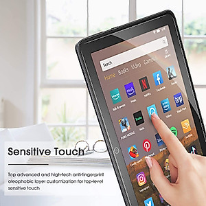 TANTEK [2-Pack Screen Protector for All-New Fire HD 8/HD 8 Plus/HD 8 Kids (10th gen, 2020 release),8-Inch,Tempered Glass Film,Ultra Clear,Anti Scratch,Bubble Free