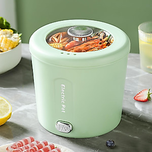 Zelarca Hot Pot Electric, 1L Mini Ramen Cooker, 450W Rapid Noodles Cooker, Multifunctional Electric Pot for Cooking Pasta, Egg, Soup, Portable Pot with Over-Heating Protection for Dorm, Office, Travel