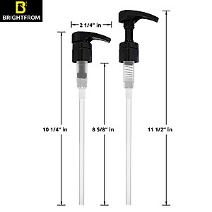 BRIGHTFROM Universal Dispensing Pump, Perfect for Shampoo & Conditioner 1 L (33.8 OZ) - Fits Most Bottles or Any Refillable Bottles from 12oz to 33.8oz with 28/410 Neck Size, Black (Pack of 2)
