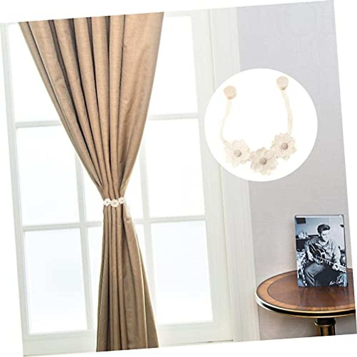 Uonlytech Flower Magnet Buckle Decked Accessories Elegant Flower Curtain Tieback Tie Backs Curtains Curtain Fixator Curtain Tiebacks for Draperies Magnetic Tiebacks Holdbacks Fashion Tie