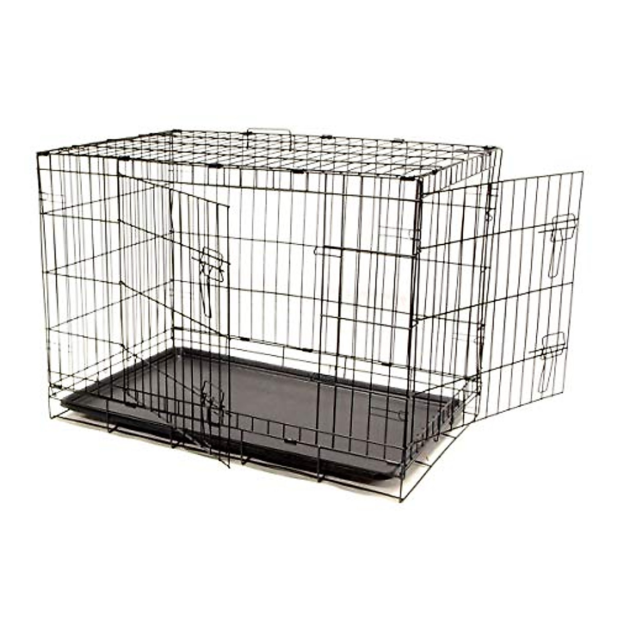 EDMBG Dog Crate 36x23x26 Large 2 Door Pet Kennel Cage Folding Portable Travel Metal