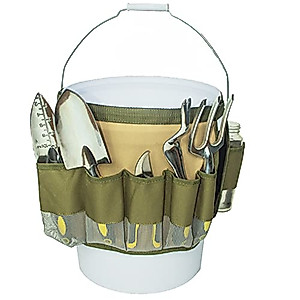 Bucket Wash Tool Organizer, Cleaning Bucket Organizer Water-Resistant Mesh Pockets for Clean Supplier, Car Wash，Soap and Towel Holder Ring Included