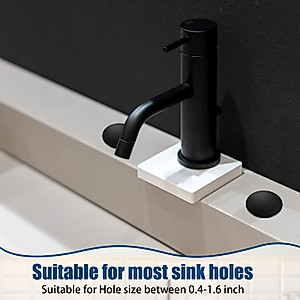 2 Inch Kitchen Sink Hole Cover Faucet Hole Cover Stainless Steel Kitchen Sink Tap Hole Plate Stopper Cover Blanking Metal Plug (Matte Black)