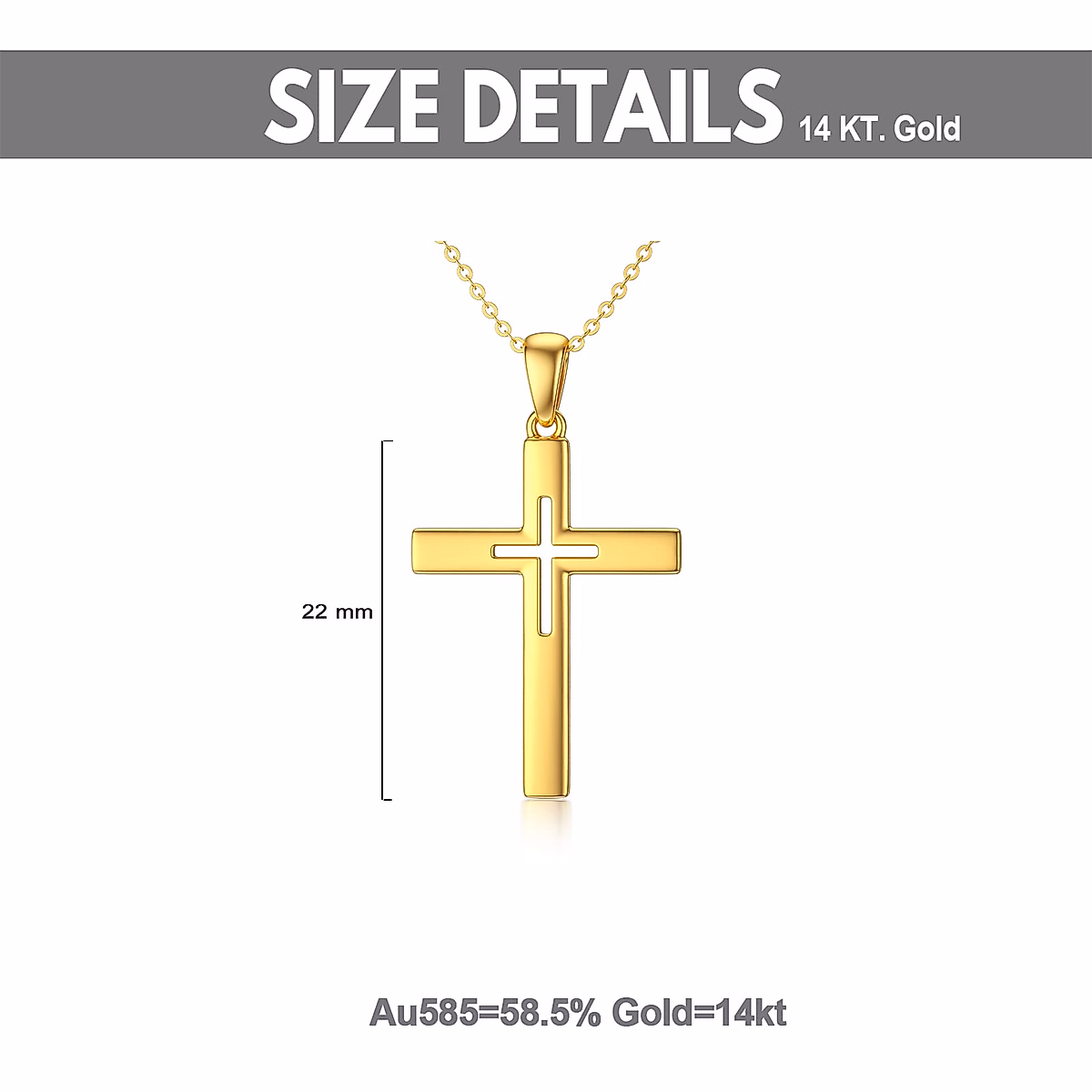 SISGEM 14K Solid Gold Cross Necklace for Women,Yellow Gold Faith Cross Pendant Necklaces Religious Jewelry Anniversary Birthday Gifts for Wife Mom 16''-18''