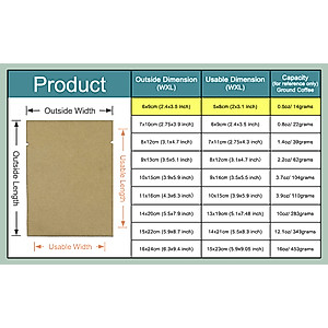 PABCK 200 Pieces 2.4x3.5 inch (Inside Size 2x3.1 inch) Inner Mylar Foil Open Top Sealable 5.5mil Kraft Paper Bags Aluminum Foil Vacuum Heat Seal Pouches for Food Storage Bag with Tear Notch