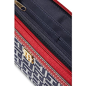 Tommy Hilfiger Liv II Zip Around Wallet Square Monogram Jacquard Navy/White One Size