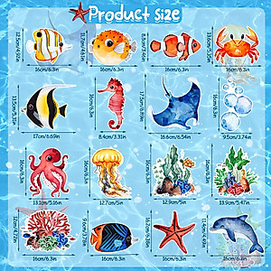 36Pcs Sea Animals Tropical Fish Hanging Swirl Under The Sea Party Birthday Decor Ocean Themed Party Swirls Streamers Supplies for Boys Girls Kids Mermaid Creatures Baby Shower Decorations
