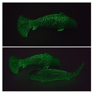 Koi Fish Decor, Luminous Outdoor Garden Fish Statues, Antique Koi Fish Sculptures, Resin Koi Fish Yard Art Decor, Fish Sculptures for Garden Pots Outdoor Patio Yard Lawn Pond Decoration