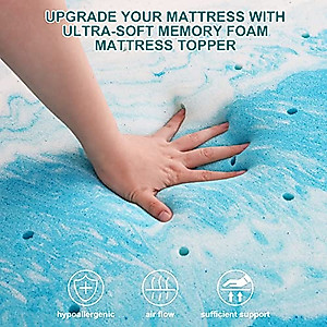 3 Inches Memory Foam Mattress Topper, Cooling Gel Infusion,Ventilated Bed Topper,Pressure Relieving,CertiPUR-US Certified