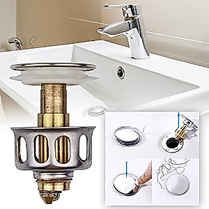 LMMDDP Basin Up Drain Filter Universal Wash Basin Bounce Drain Filter Sink Drain Vanity Stopper Up Drain Filter Bathroom Use